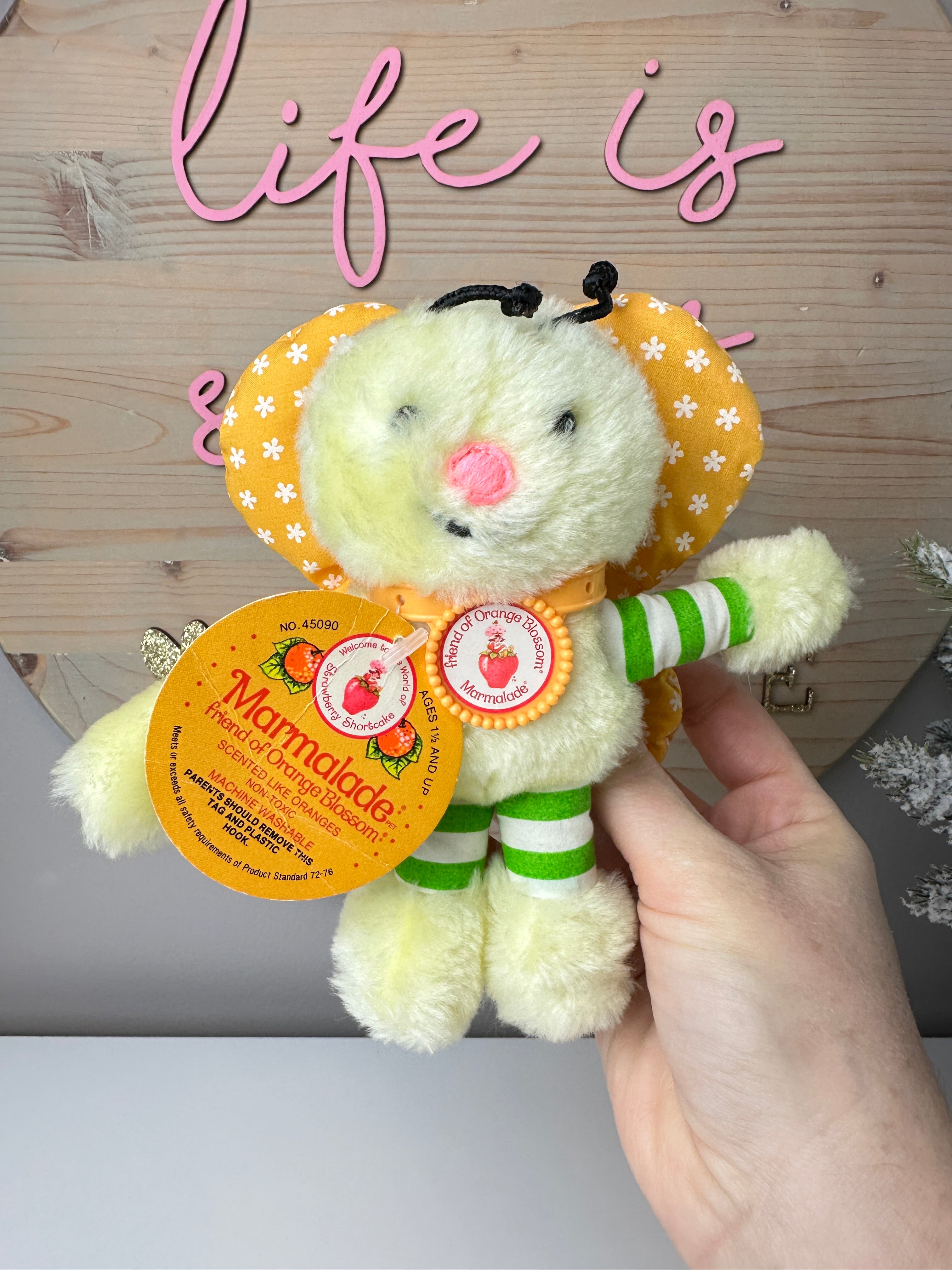 1983 Kenner Strawberry Shortcake Marmalade Plush Pet Soft Animal Frien ...